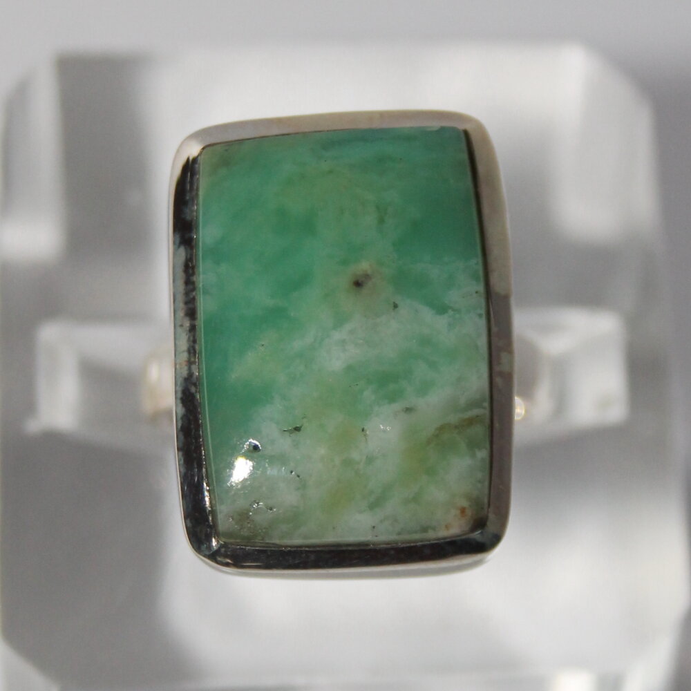 Кольцо-кулон, хризопраз