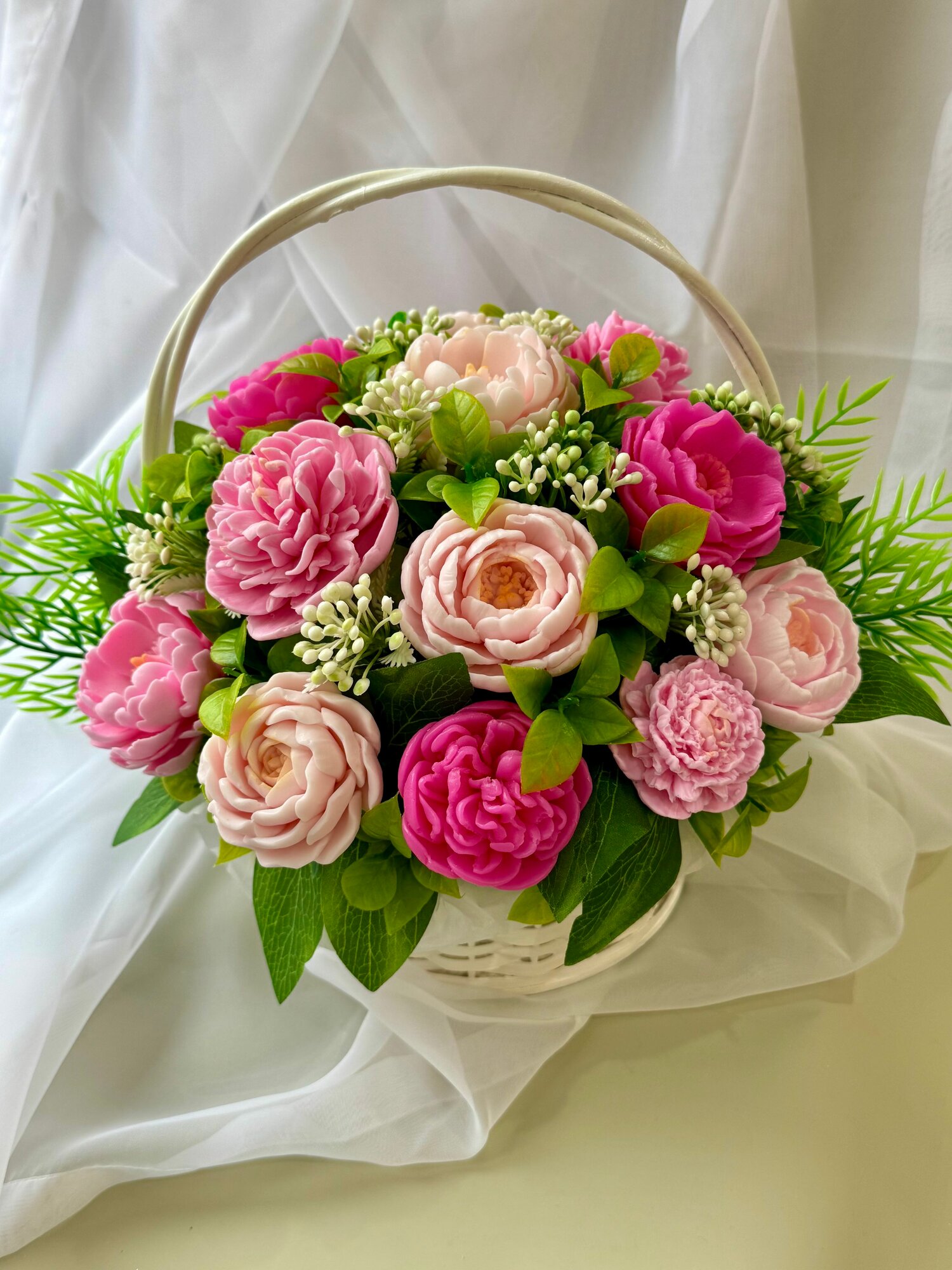 Букет пионов из мыла ручной работы в подарок