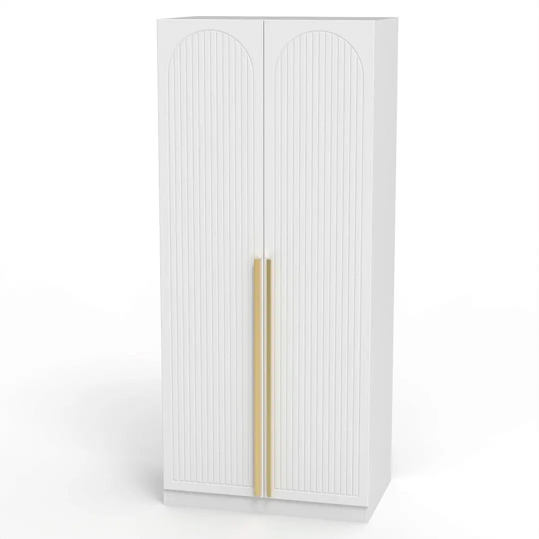 Двухсекционный распашной шкаф Синергия 2.2 МДФ Лайн белый NOW 80*50*260 см Фиеста