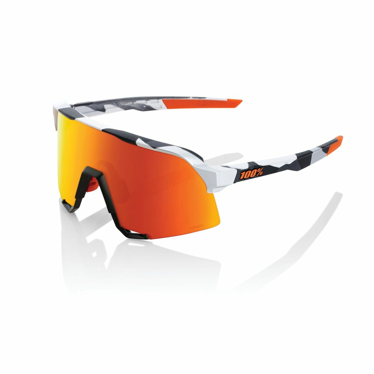 Спортивные очки 100% S3 - Soft Tact Grey Camo - HiPER Red Multilayer Mirror Lens