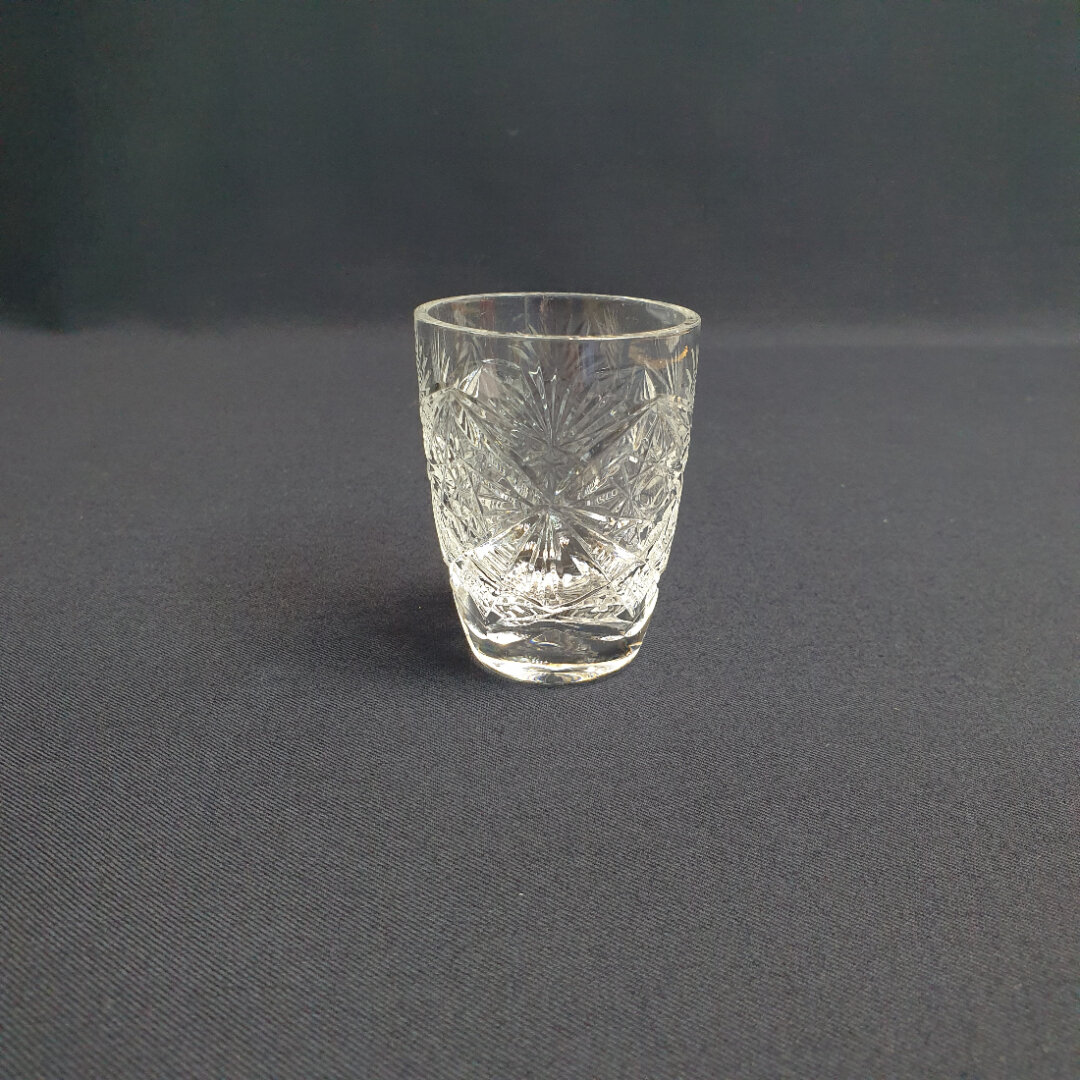 Стопка 60 мл, хрусталь, высота 6.5 см, винтаж СССР