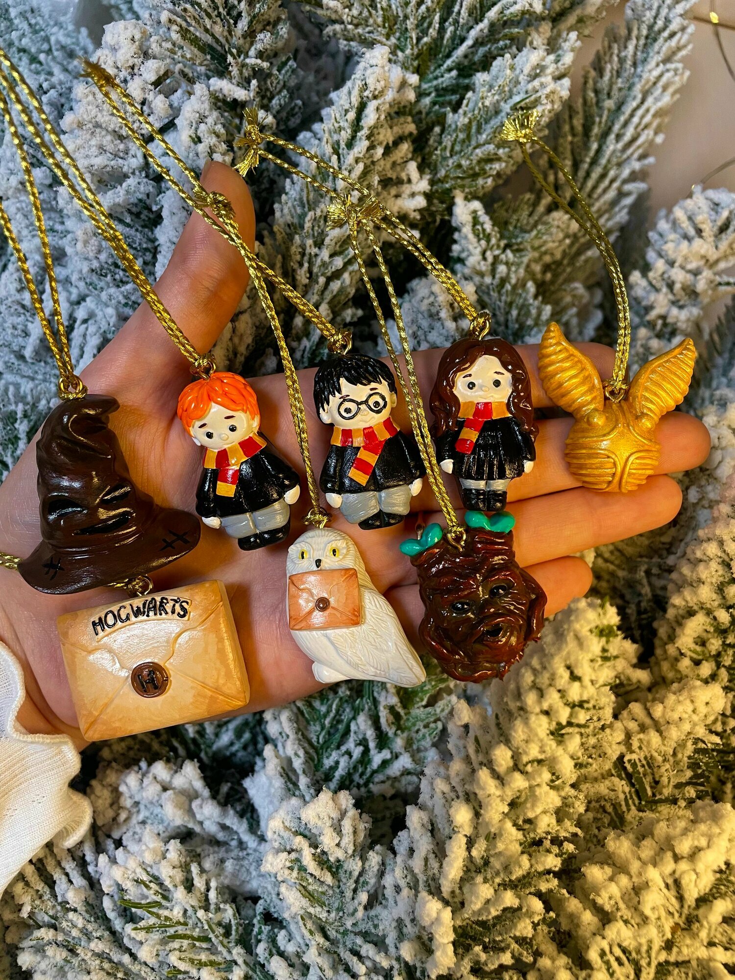 Набор елочных игрушек по мотивам Гарри Поттера, 8 шт.