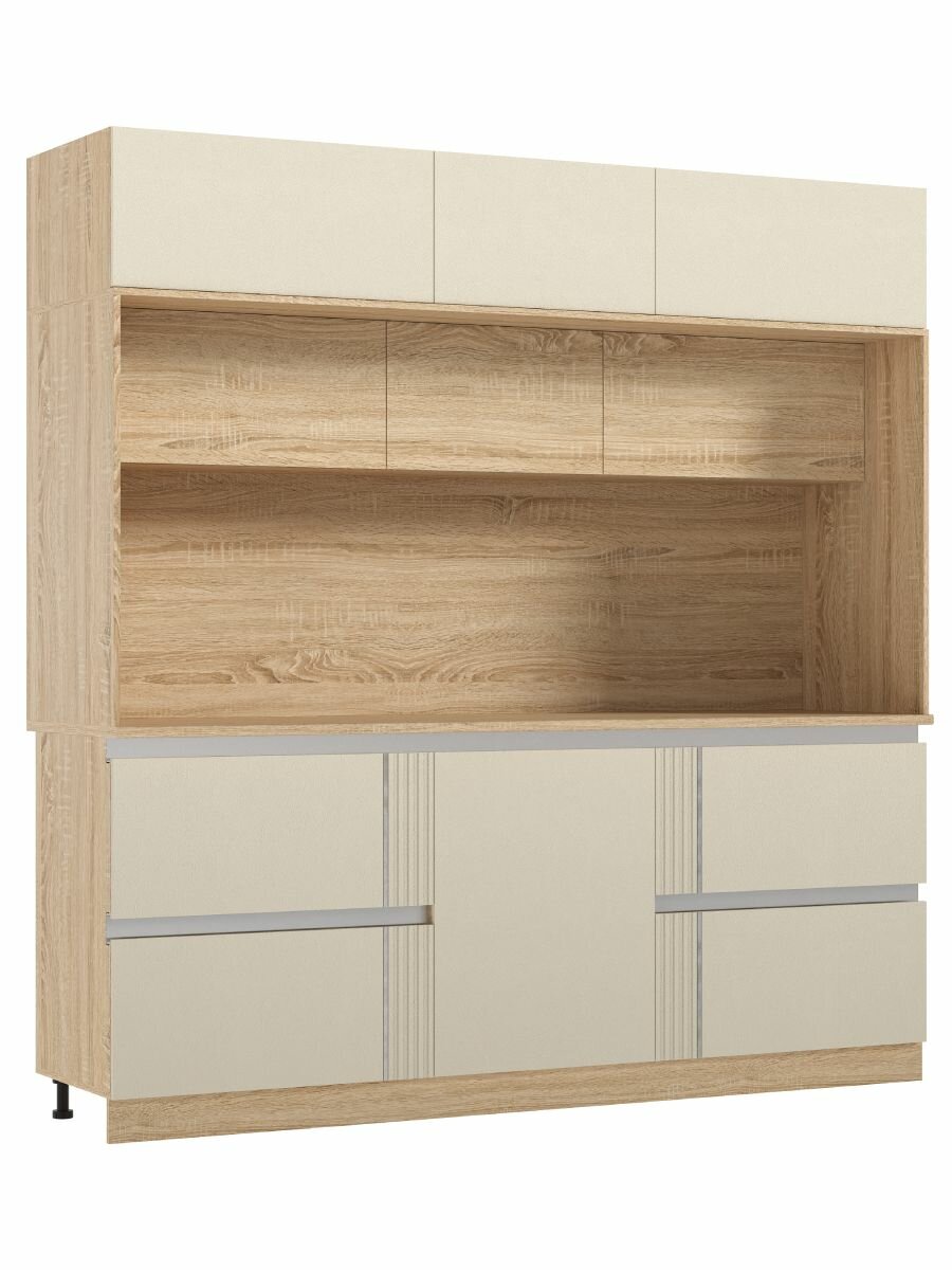 МДФ Кухня Карина Центральная секция 2200 (Пластер Аворио, Сонома)