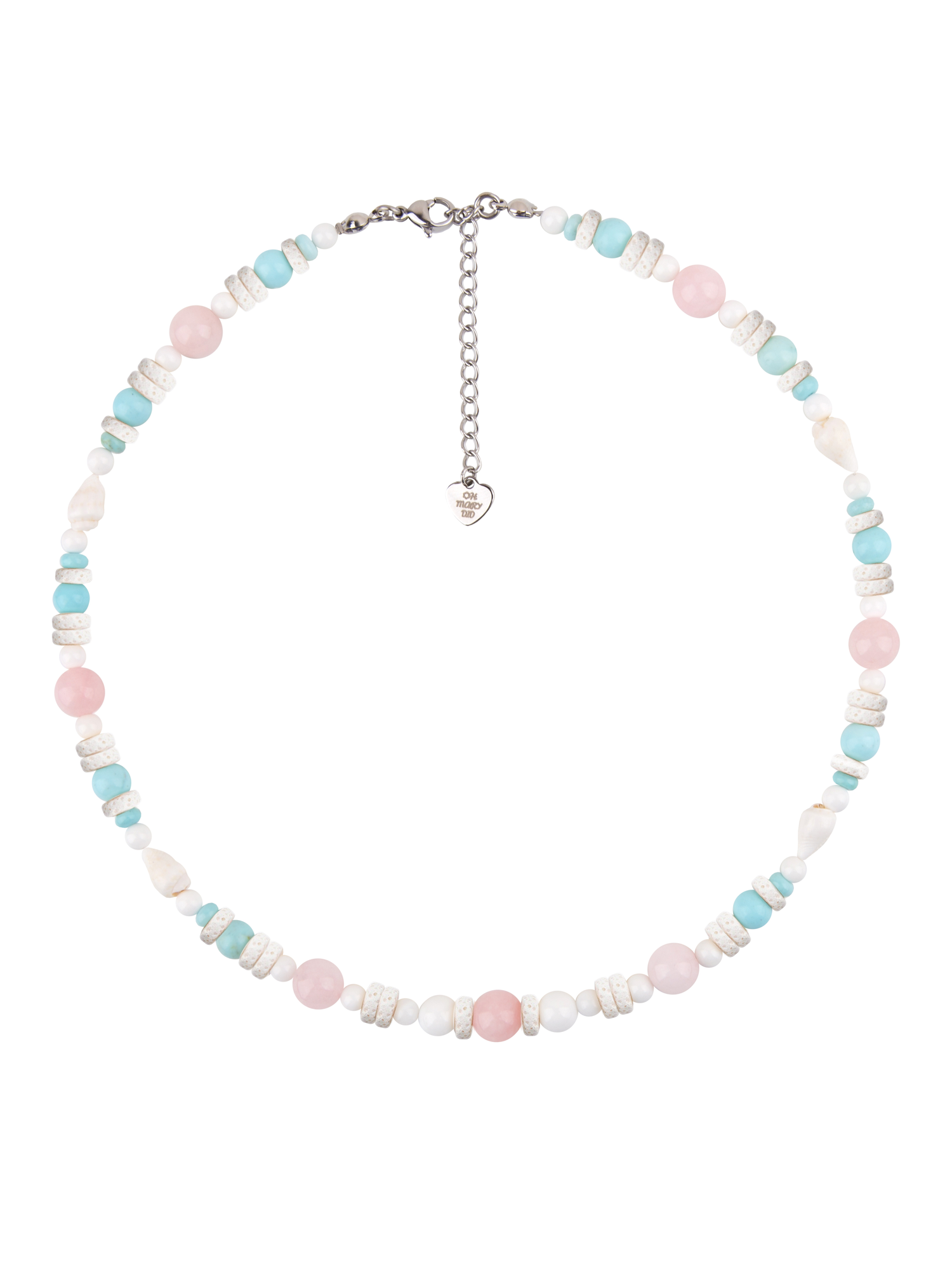 Чокер, говлит, розовый кварц, агат, ракушка