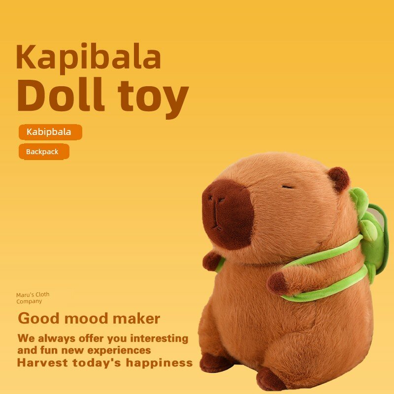 【Maru's Cloth Man】 Capybara Plush Toy Cute and Adorable Pillow Funny Birthday Gift for Girls Backpack Style_25cm