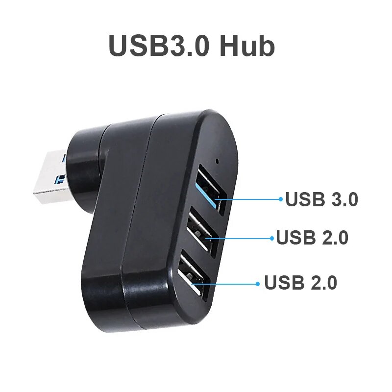 USB 3.0 хаб 3 порта, черный