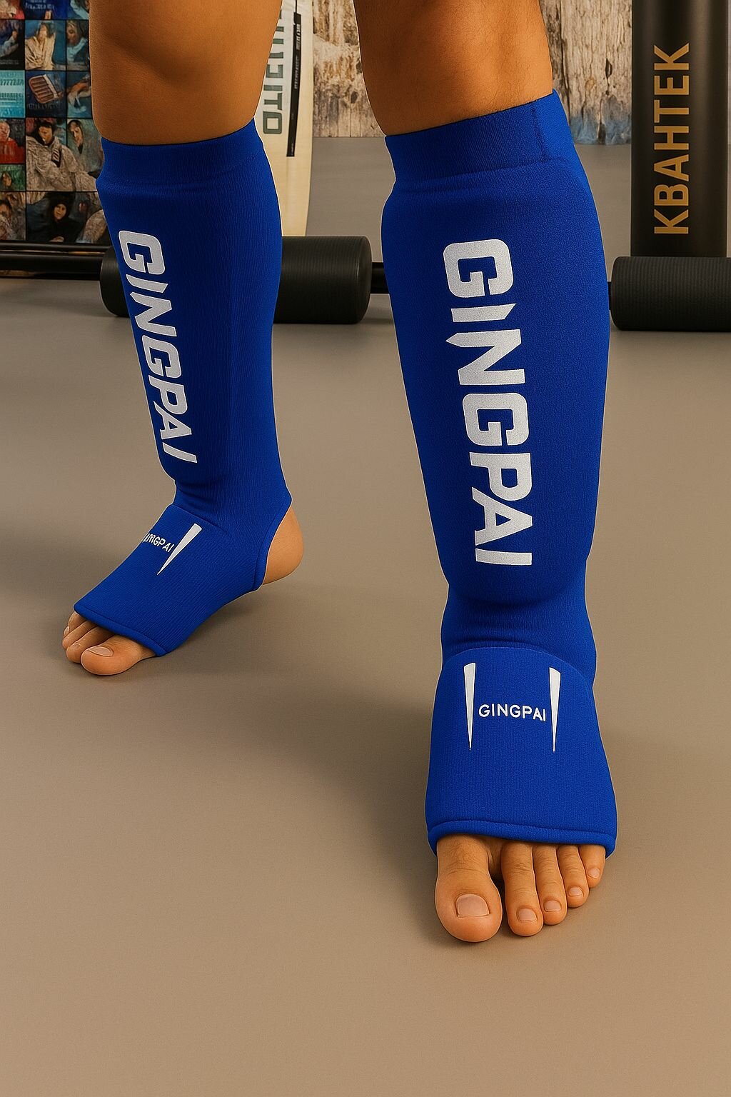 Защита для ног и икр из хлопка и композитной губки для MMA, тхэквондо, муай-тай