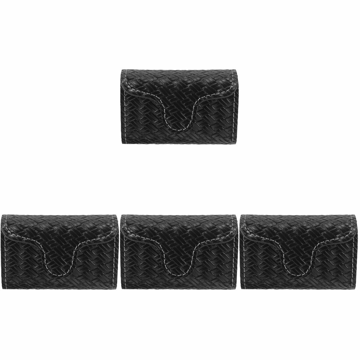 Кожаный кейс для гитарных медиаторов из черной коровьей кожи, вместительный органайзер для дома, 4 шт