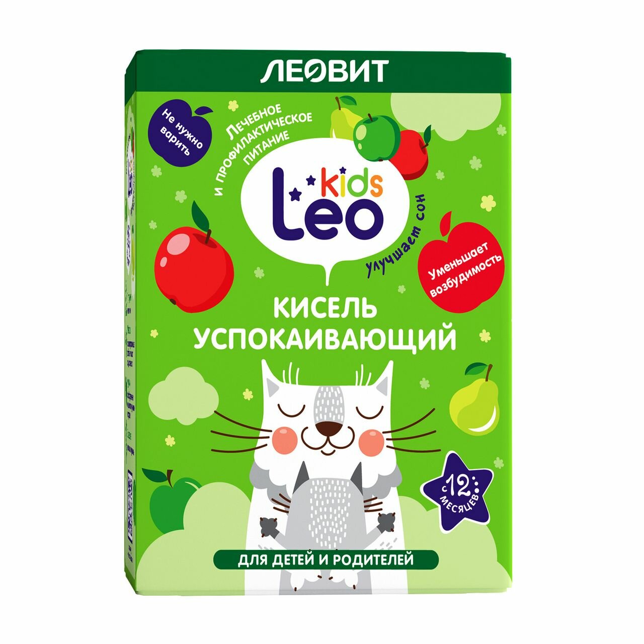 Кисель леовит Leo Kids Успокаивающий, с 1 года, 5х12г x 3 упаковки