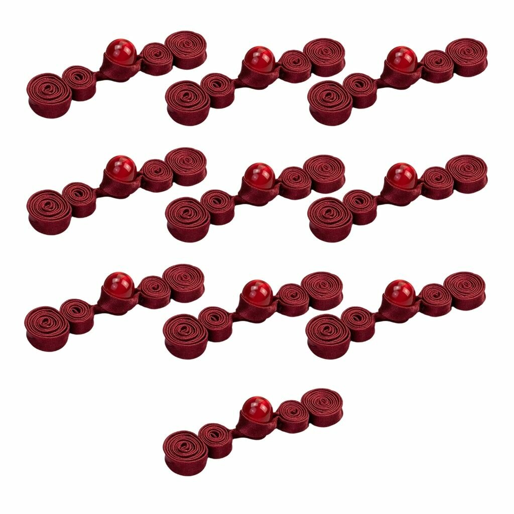 10 шт, аксессуары для одежды с пряжкой из нефритовых бусин в китайском стиле чонсам-темно-бордовый