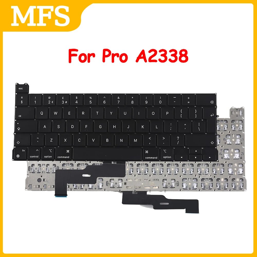 Клавиатура для Macbook Pro A2338, UK Russian, черная