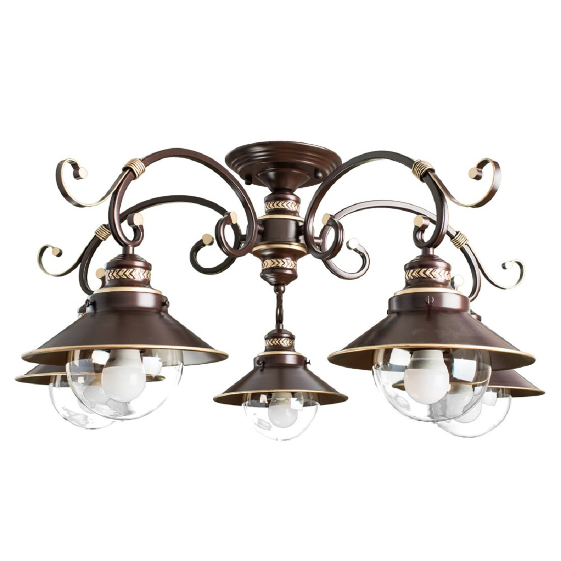 Потолочная люстра Arte Lamp GRAZIOSO A4577PL-5CK, E27, 60 Вт, Коричневый