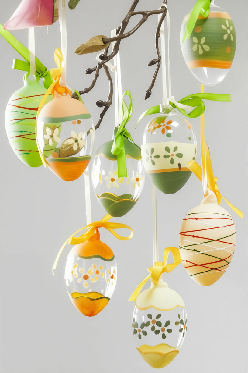 Набор ёлочных украшений-яиц танец зимы И весны, стекло, 6 см, 8 шт, Winter Deco 4060271