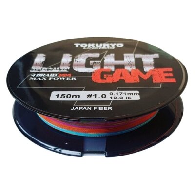 Леска плетеная (шнур) TOKURYO LIGHT GAME X4 5-MULTI (TLGX4-3 (150 м 0,15мм) )