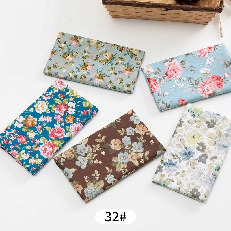 Ткань для шитья набор, цветная, хлопок, размером 25*25 см,5 шт