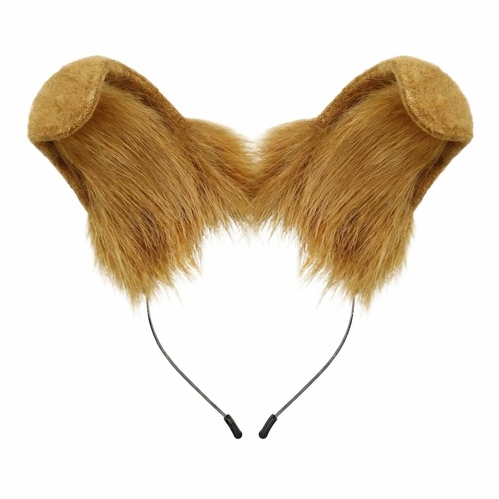 Плюшевая резинка для волос с ушками животных Comic Con cos hair band-коричневая