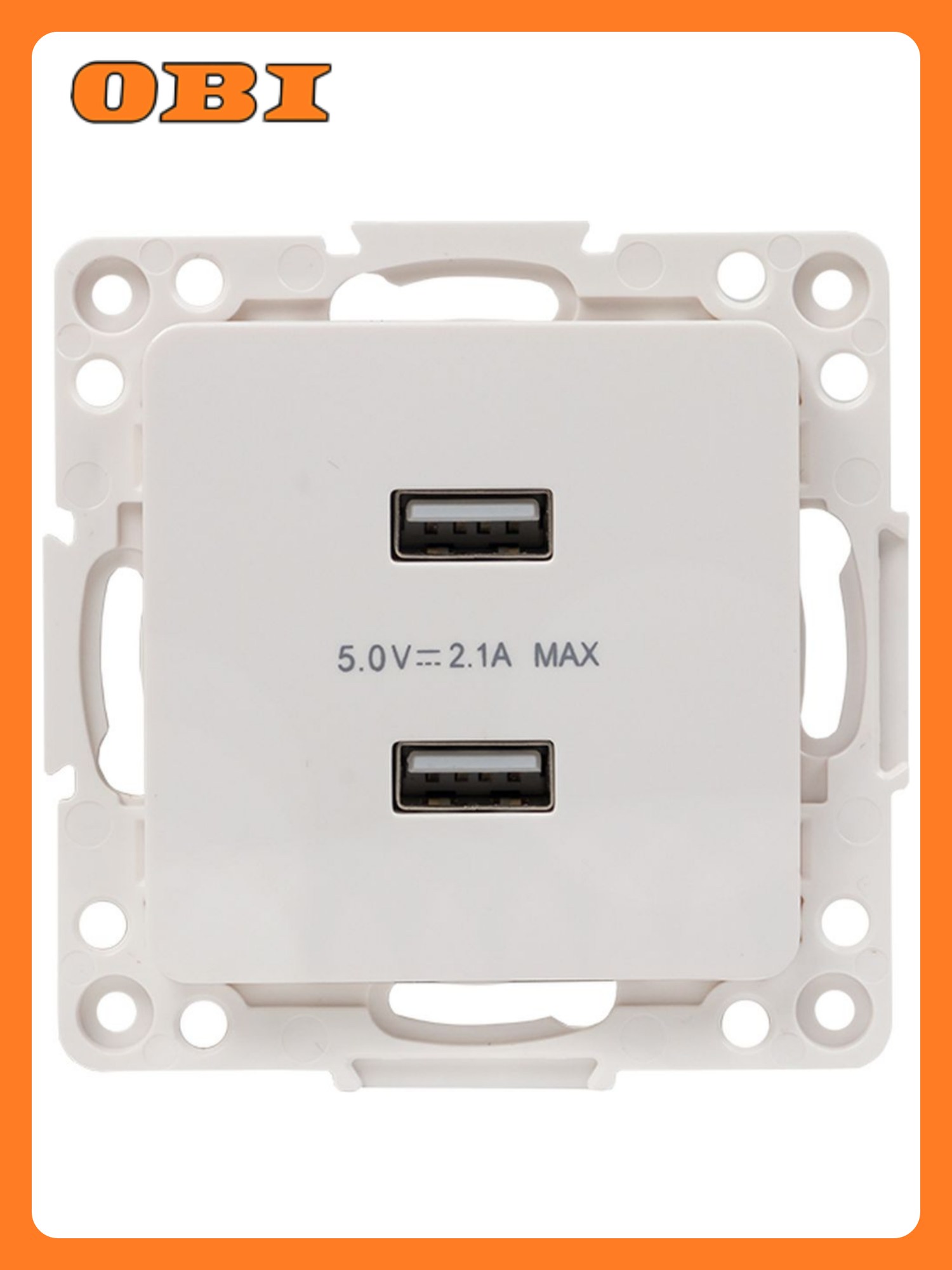 Розетка EKF PROxima Стокгольм, USB, 2-местная, белый, поликарбонат