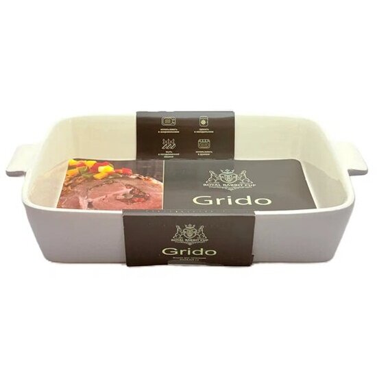 Форма для запекания Royal Rabbit Cup "Grido" 31х19,5х6 см, керамика, серый (RRC000119)