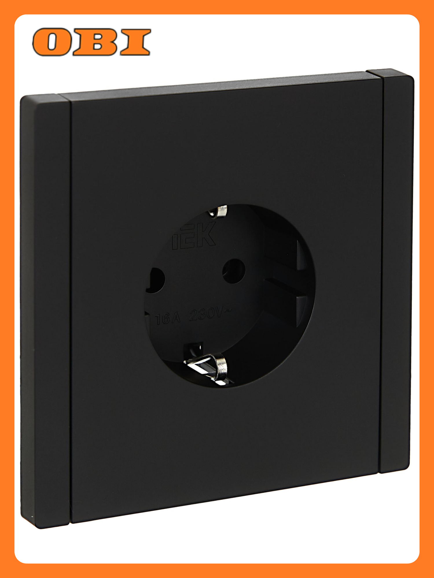 FORTE&PIANO Розетка 1-местная с заземлением без защитных шторок 16А FP116 черный IEK