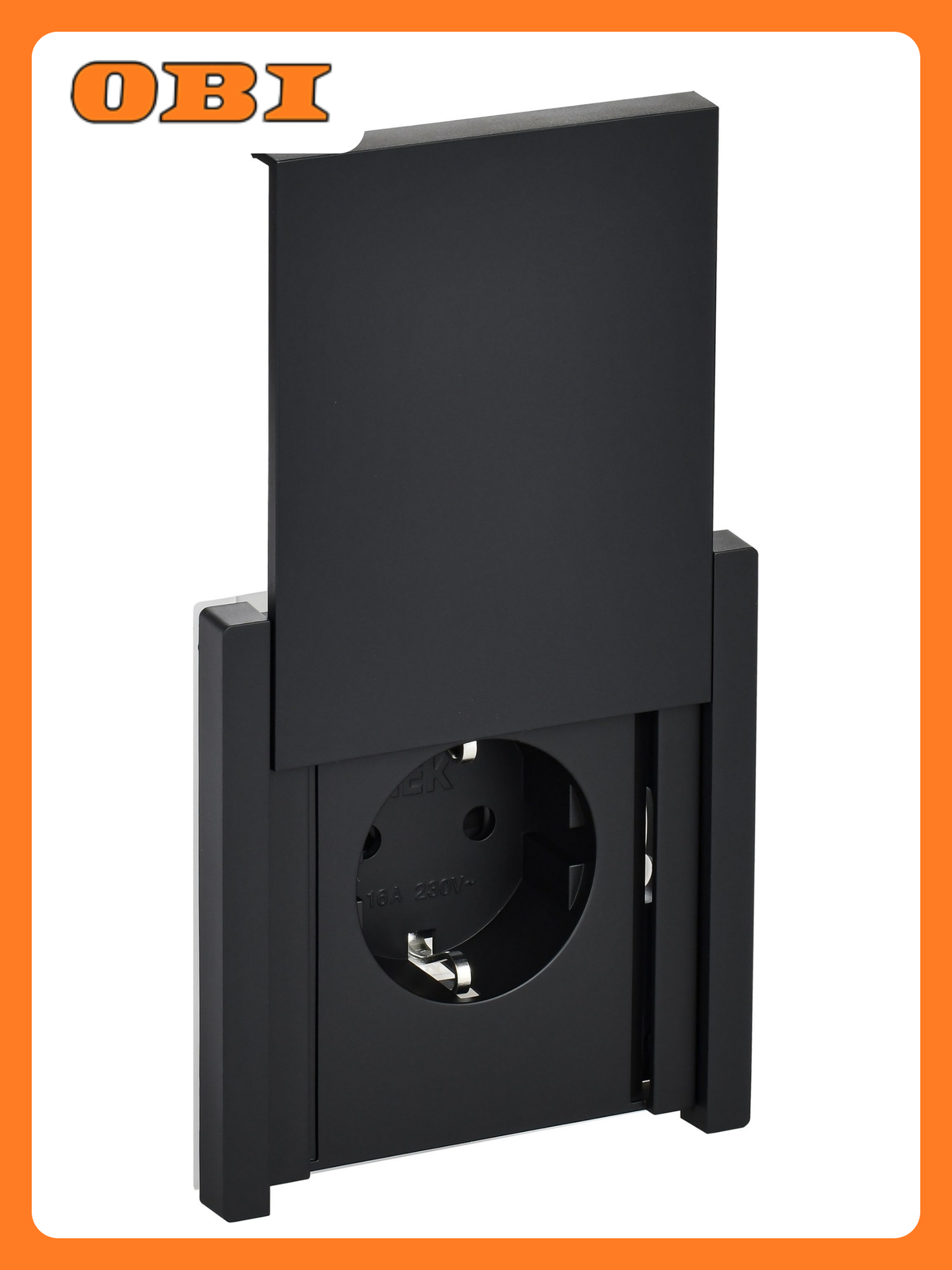 FORTE&PIANO Розетка 1-местная с заземлением с защитными шторками и крышкой 16А IP44 FP119 черный IEK