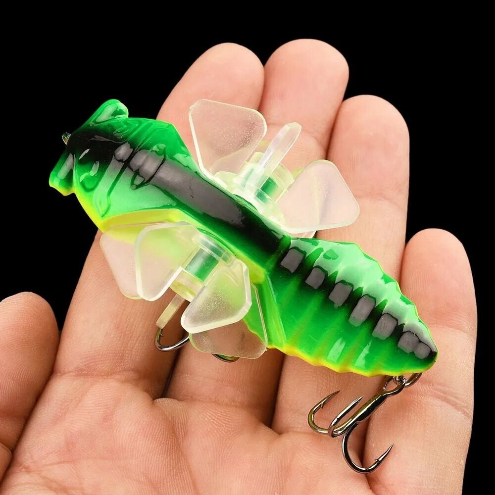 Воблер Цикада Cicada(14 гр, 7.5см) prop bait, поппер, topwater, воблер Whooper Plopper, с вращающимися крыльями, используется для ловли рыбы