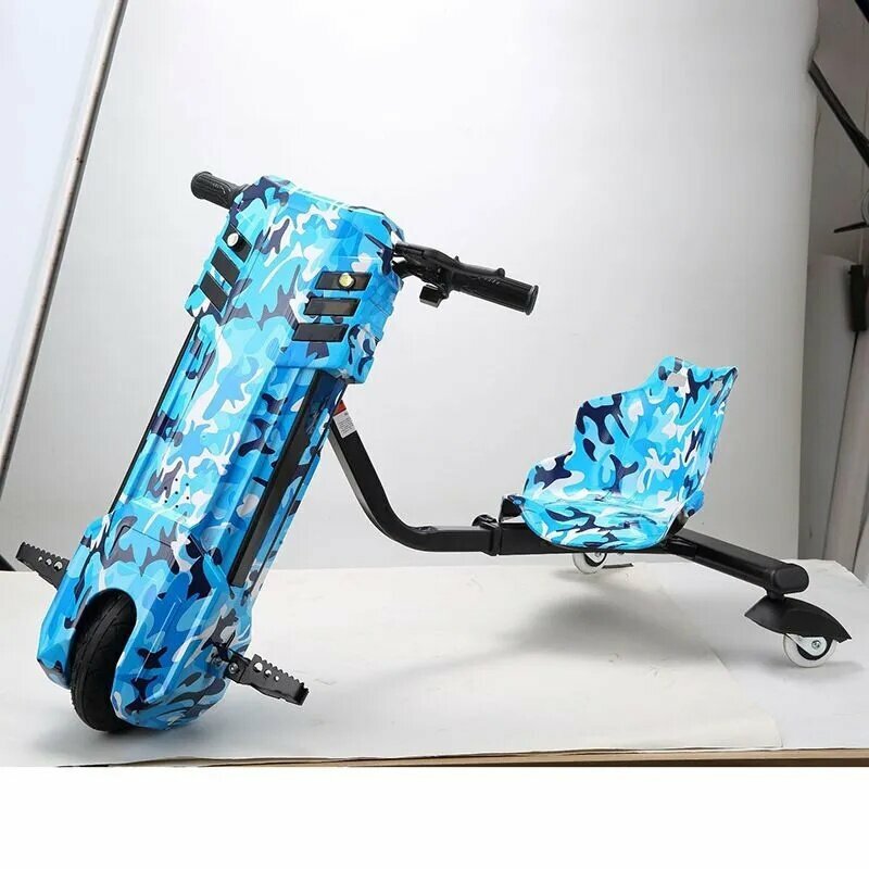 Детский одноместный электромобиль для дрифта, длительное время автономной работы, интеллектуальная приборная панель , синий