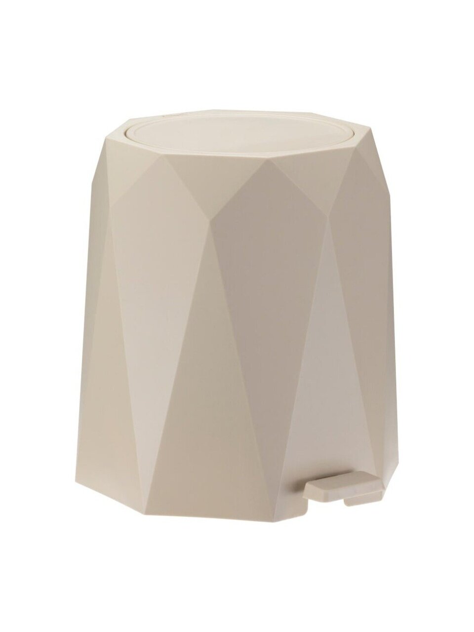 Контейнер для мусора пластик, 4.5 л, педаль, латте, Idea, Призма, М 2482