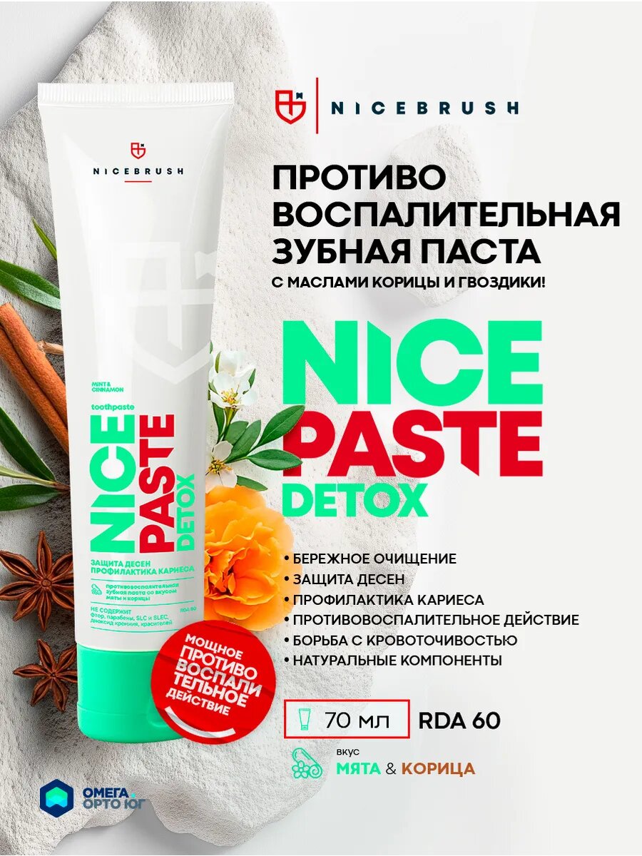 Противовоспалительная зубная паста от десен DETOX