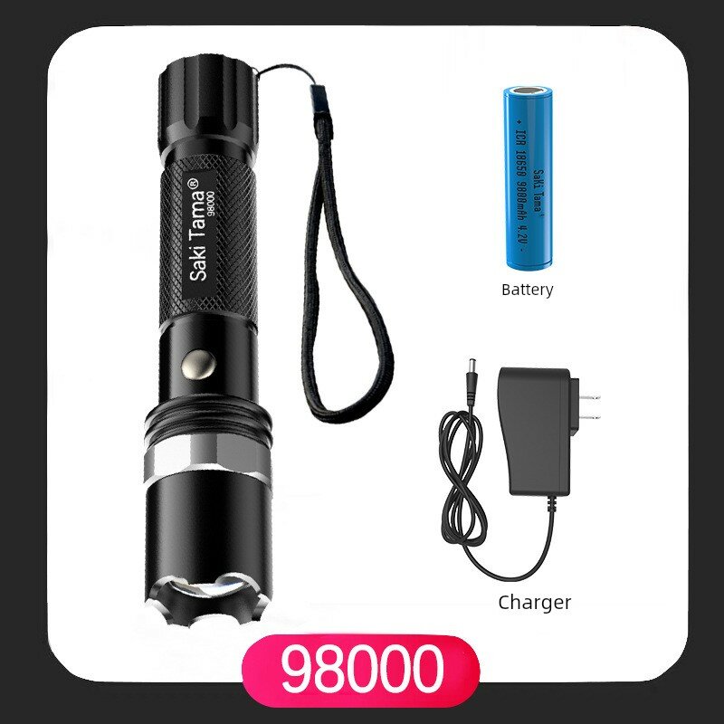 T6 старомодный мощный фонарик, сверхяркий светодиодный зум, перезаряжаемый портативный уличный светильник дальнего