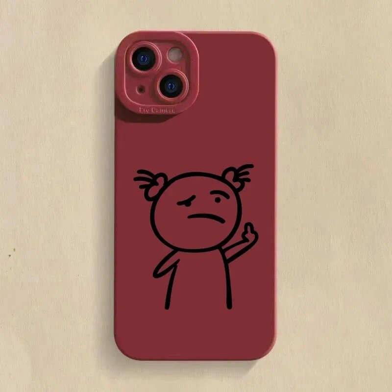 Новый чехол для телефона с рисунком Matchstick Man для iPhone 11 Красный, для айфона 15, Red B065-1