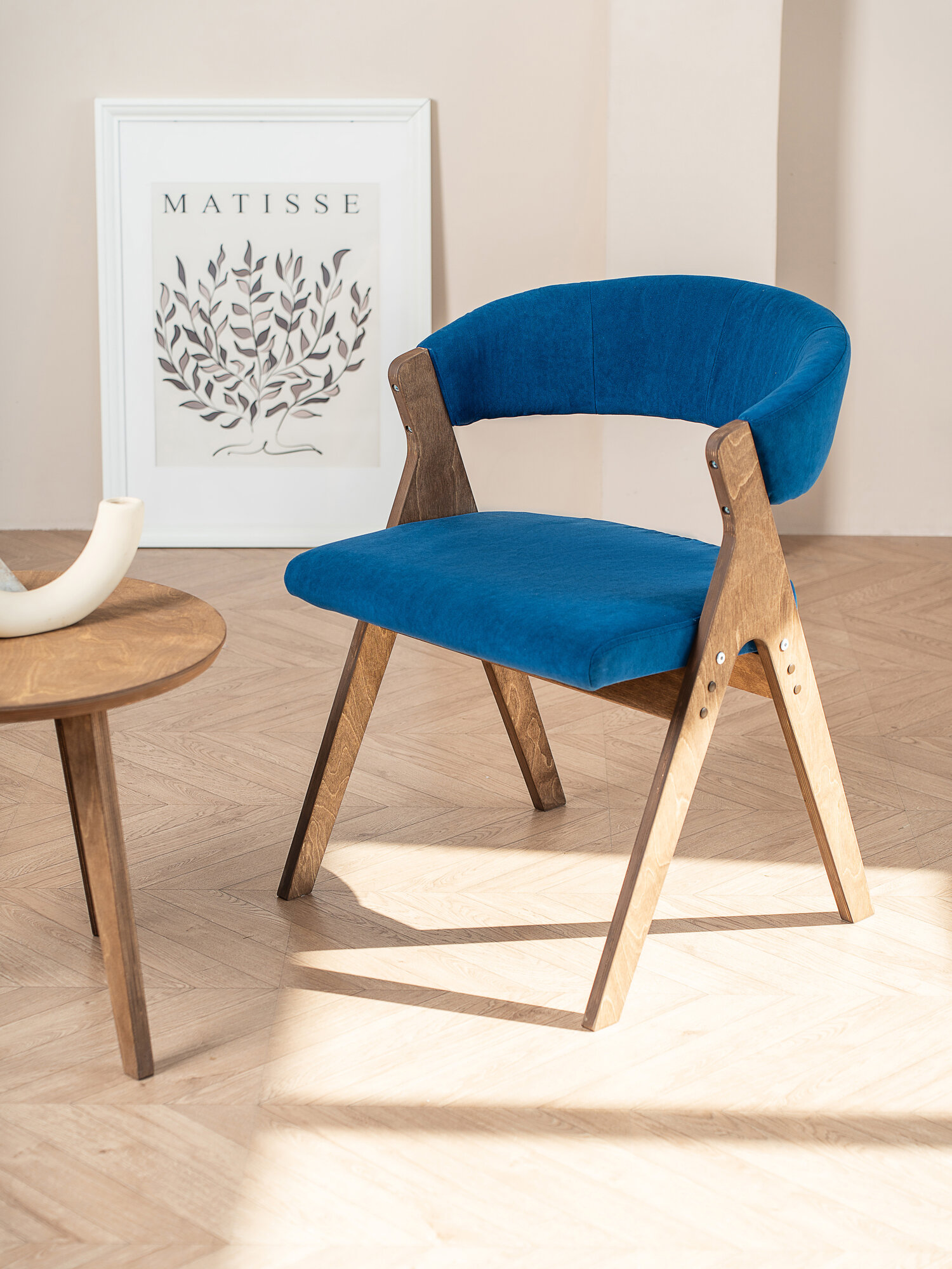 Стул Axioma Woodshop, велюр, антивандальная, мягкий, кухонный, до 150кг, ШхГхВ 54х50х73см