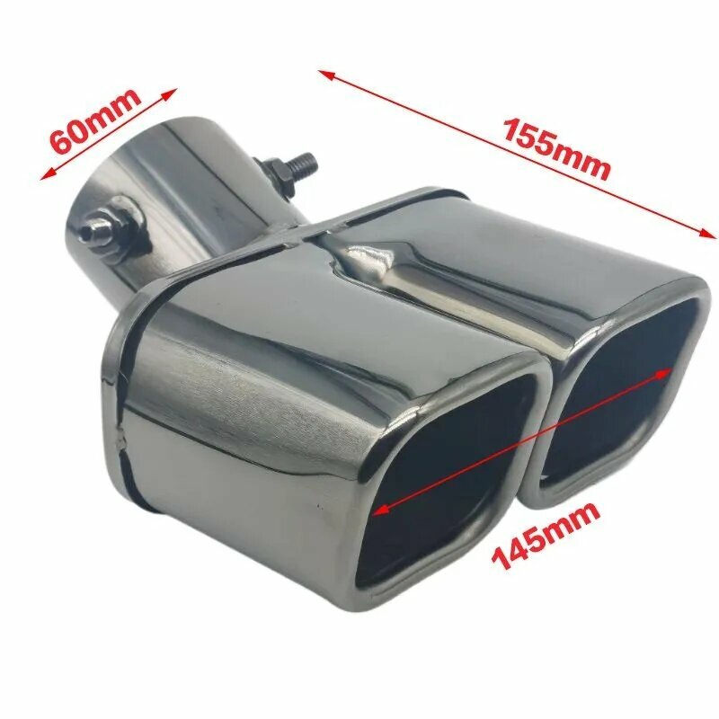 QMTI Глушитель, диаметр 60 мм, длина 165 мм арт. dual-square-bent-black-60mm