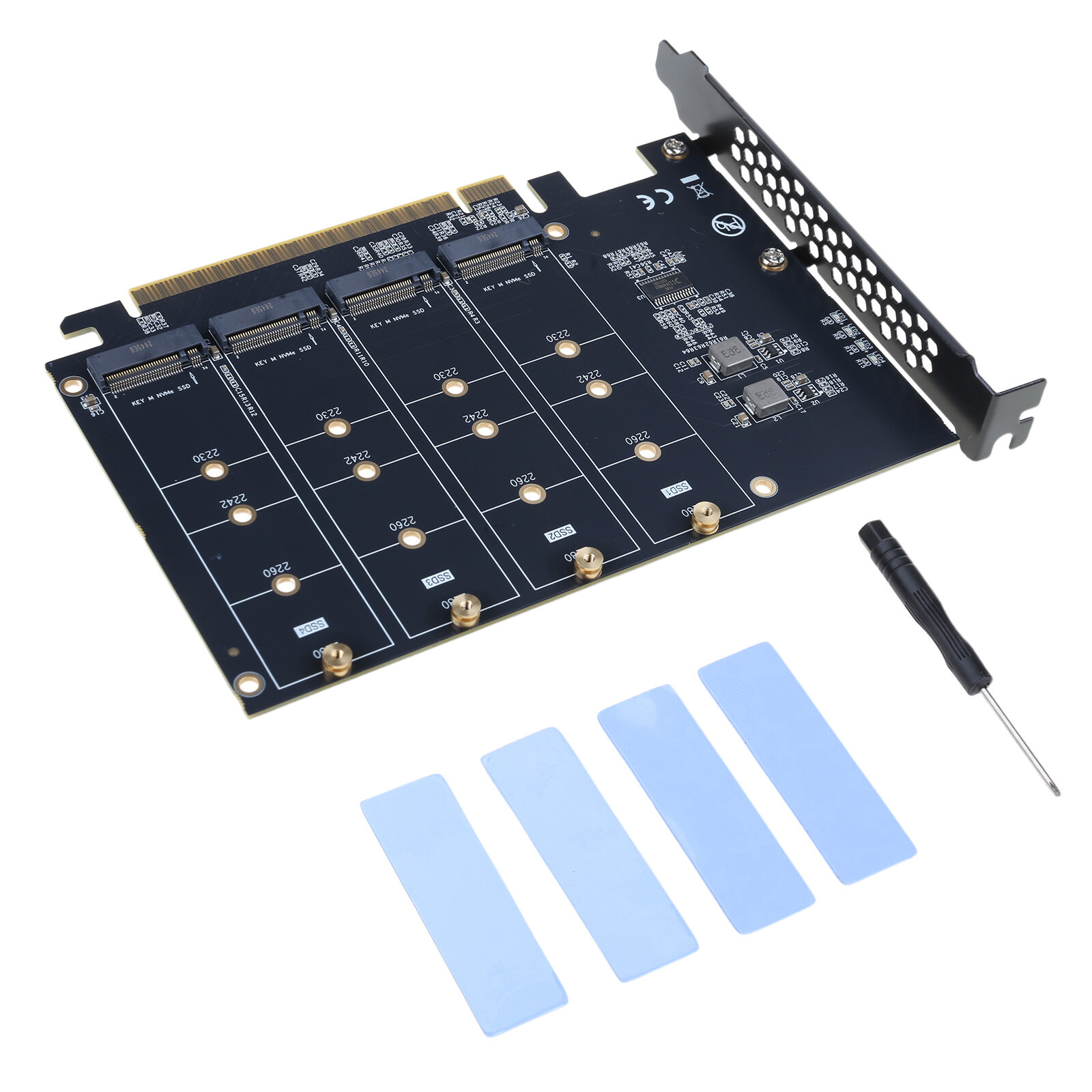 Эффективное эффективное решение PCIe X16 до NVME Распространение карты для большого хранения