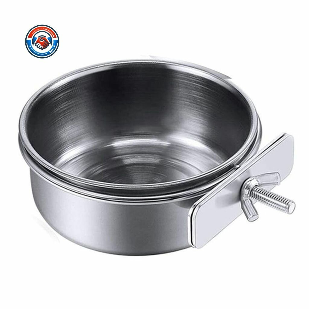 Кормушка для птиц из нержавеющей стали, съёмная миска с зажимом для клетки, поилка для попугаев, волнистых, корелл, ары, удобная чаша для корма и воды, 3 размера