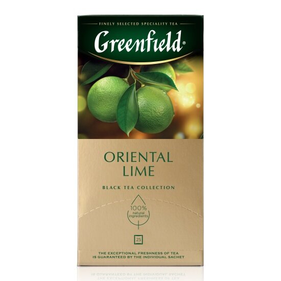 Чай Greenfield Oriental Lime, черный ароматароматизированный, 25 пакетиков