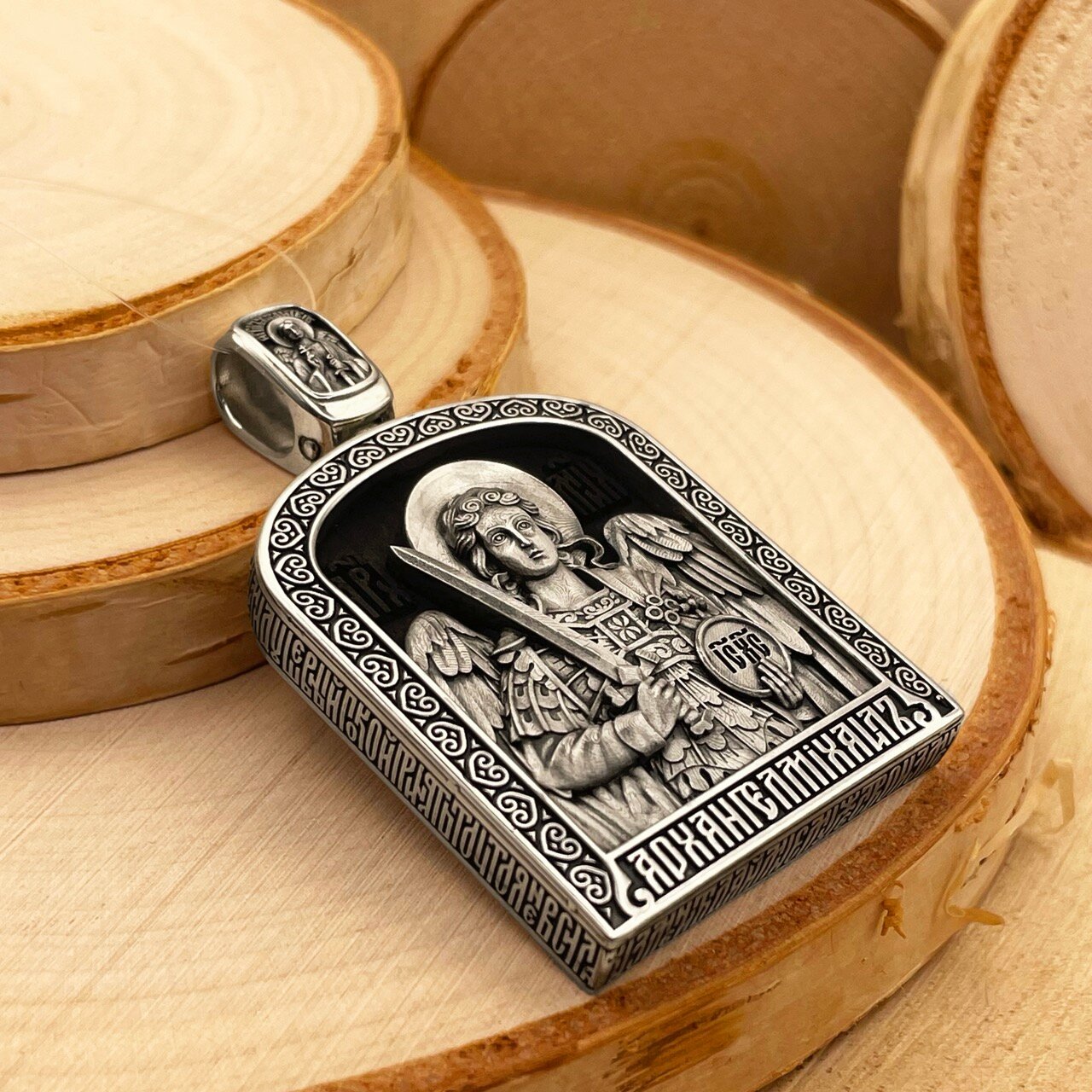 Подвеска, серебро, 925 проба, оксидирование, чернение, эбеновое дерево