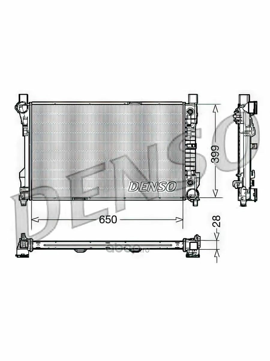 Радиатор охлаждения двигателя, для Мерседес Ц-Класс 2002-2007, CLK 2002-2009, SLK 2004-2011 арт DRM17079