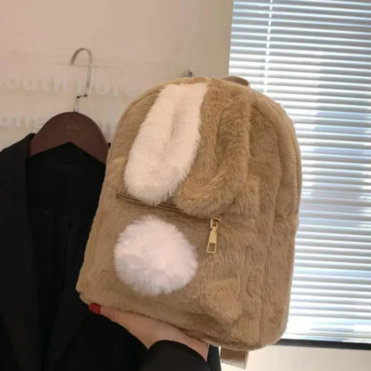 Персонализированное имя на заказ, вышитая буква для новорожденных, детский милый плюшевый рюкзак с кроликом, школьная детская сумка, подарки для мальчиков и девочек небесно-голубой