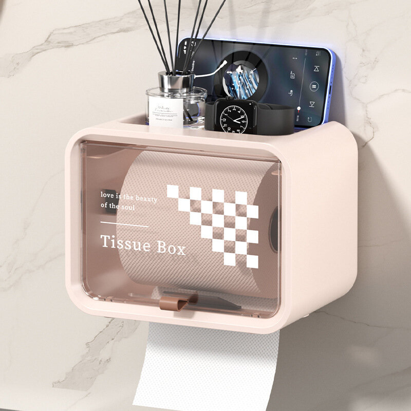 Коробка без перфорации бумажных полотенец для ванной комнаты салфетки полка многофункциональная полка настенная коробка