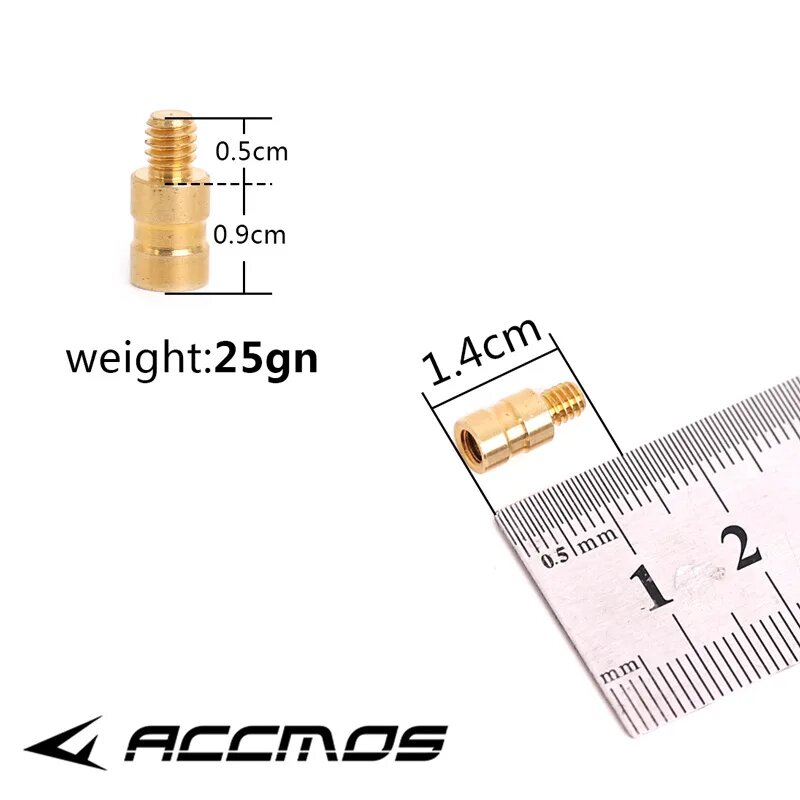 Вставка для стрельбы из лука, медный винтовой соединитель, противовес, 25/50/100 зернистовых фитингов для ID6,2 мм, древки для стрел, аксессуары для охоты и стрельбы
