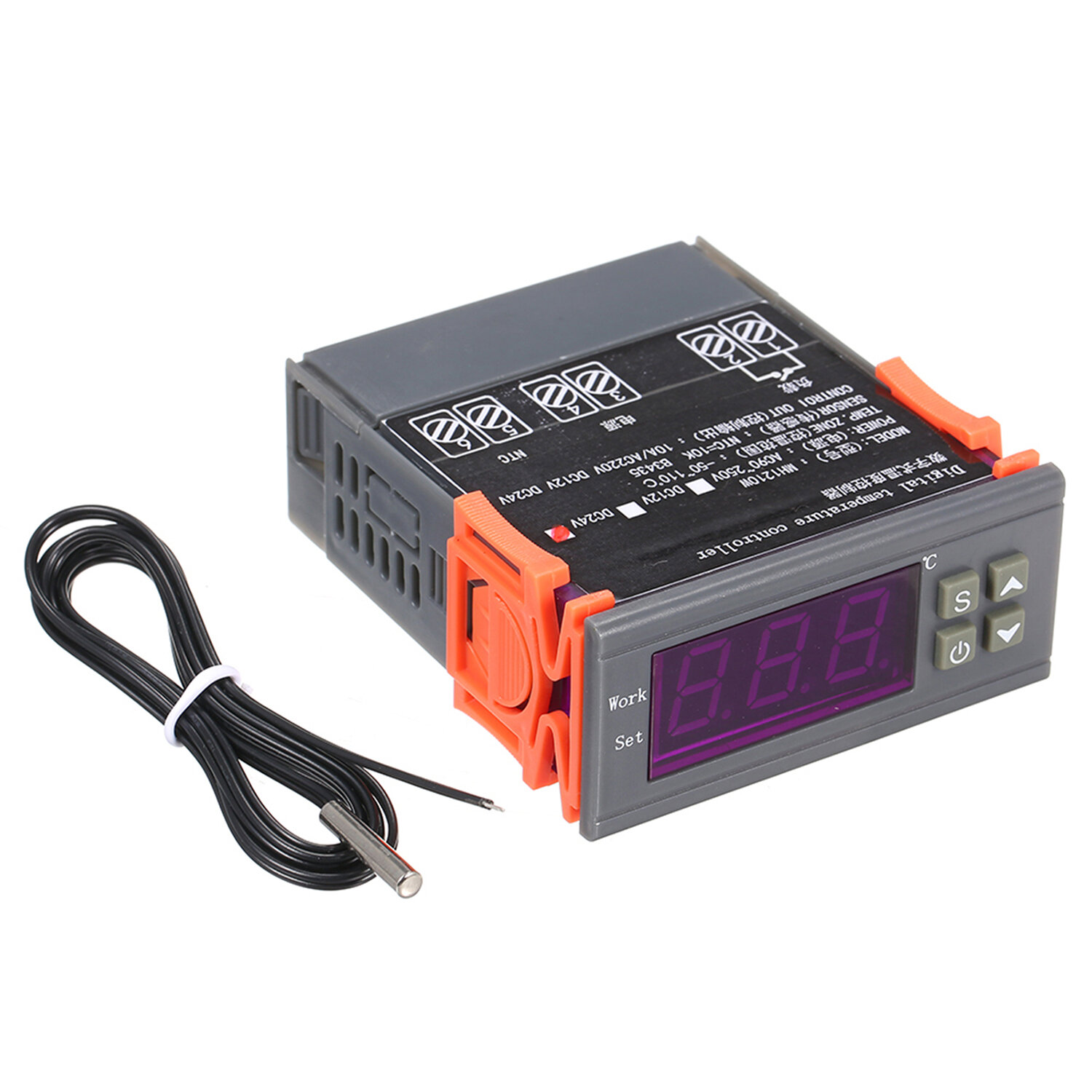 Контроллер температуры MH-1210W Интеллектуальный Микрокомпьютерный Цифровой Регулятор Температуры с датчиком Для Нагрева/Охлаждения Материал Пластик Напряжение DC24V Выход DC24V Диапазон -50℃~110℃ Точность Измерения ±0.5℃ Точность Управления 1℃ Датчик