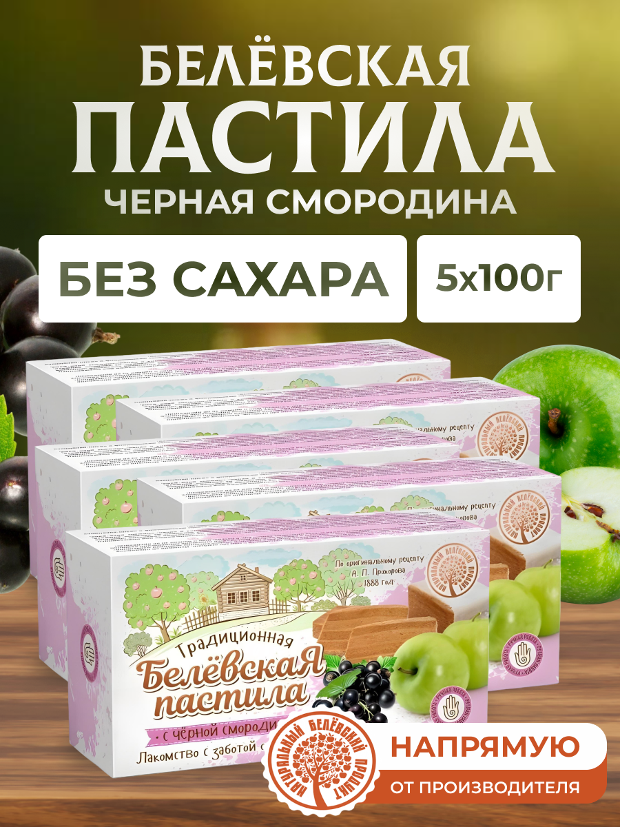 Пастила Натуральный белёвский продукт с черной смородиной 5 шт 100 г