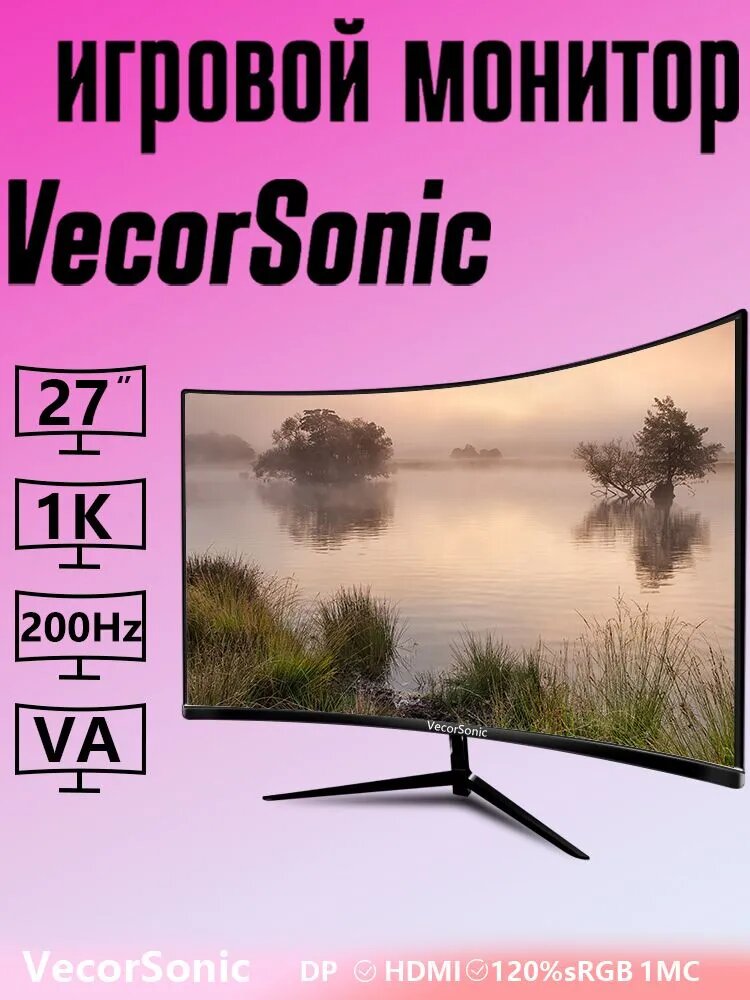 VecorSonic 27" Монитор, черный матовый
