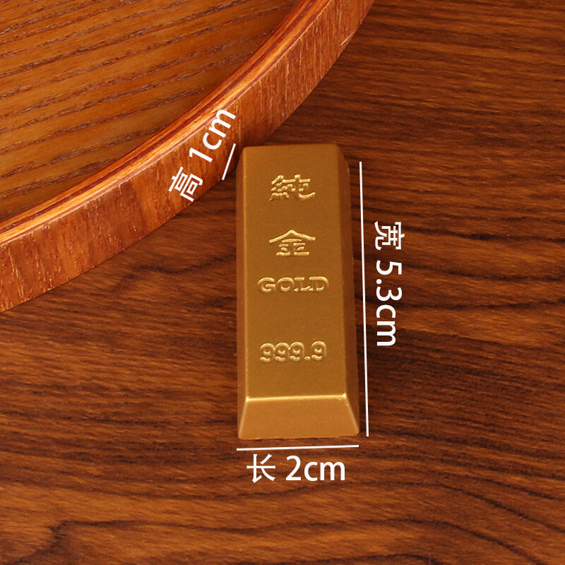 Сплошная позолоченная золотая пластина, золотая листовая настольная декорация, имитация золотого кирпича, креативный подарок, домашний маленький орнамент, реквизит для фотографии