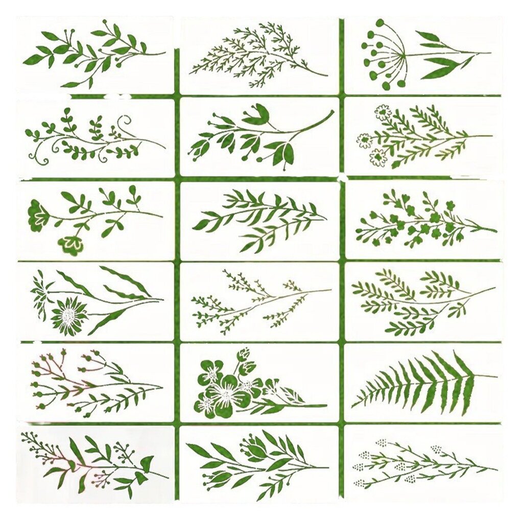 Многоразовые Шаблоны Для Рисования домашних Растений 18шт Художественные Инструменты Для Творчества Детей И Взрослых