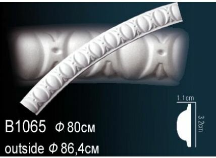 Молдинг Круговой Perfect B1065 Д87xШ1.1xВ3.2 см /Перфект.