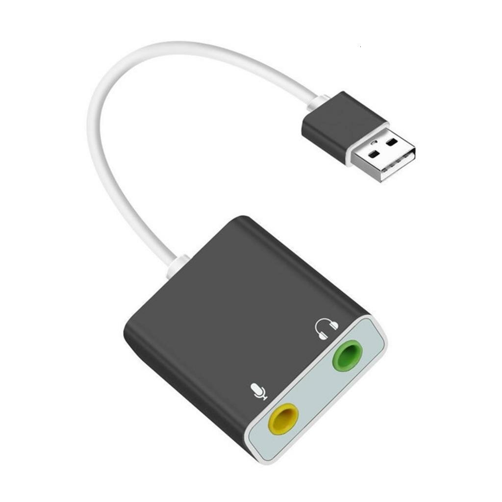 Внешняя стереозвуковая карта USB, Черный - USB