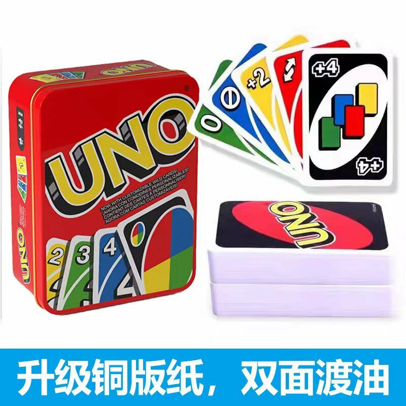 Настольная игра UNO Joy FLIP двусторонняя версия карт Uno классическая многопользовательская повседневная игра карты WILD в жестяной коробке