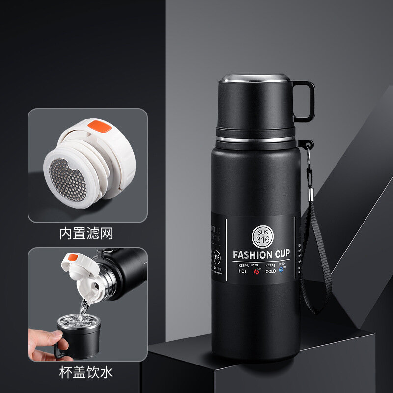 Термос Soher Outdoor с изоляцией, большой емкости, удобная кружка для мужчин, холодная кружка для путешествий, бутылка для горячей воды для детей