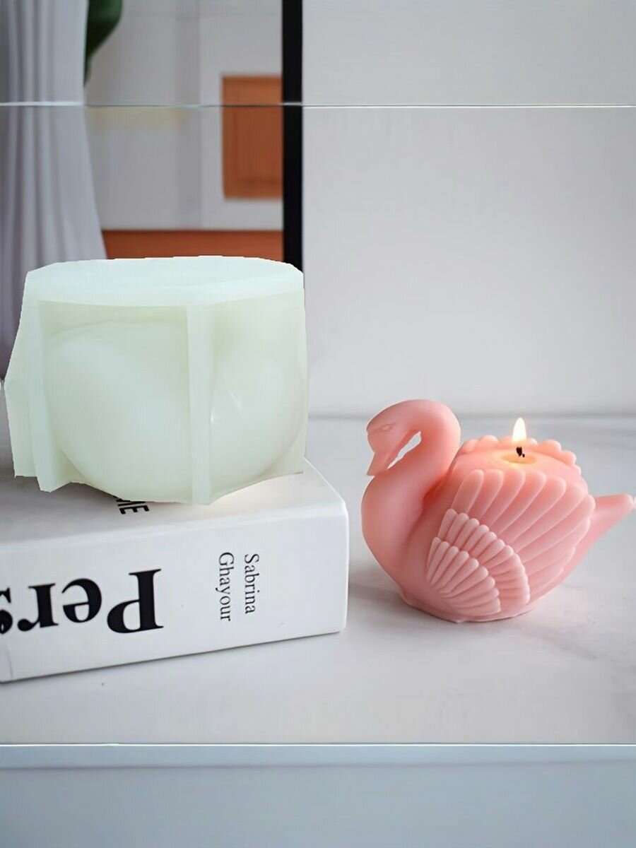 Силиконовая форма для свечей в форме лебедя